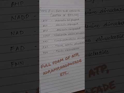 full form of ATP, NADP, AMP, FAD ,etc...