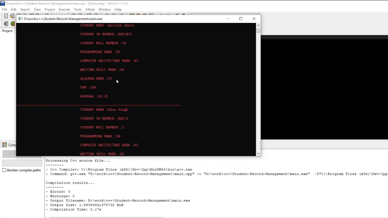 Student Record Management In C++ With Source Code | Source Code & Projects