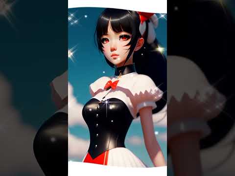 cute anime girl with red eyes black hair #anime #viral #shorts