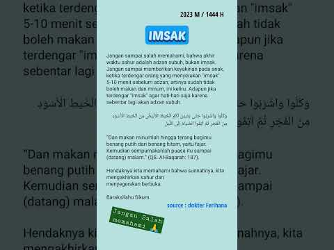 Akhir waktu sahur adalah adzan shubuh, bukan imsak #short #shorts #puasa #islam #sahur #imsak
