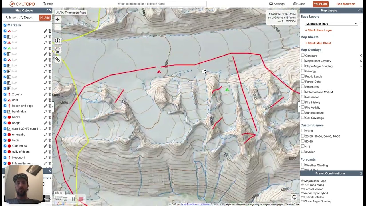CalTopo Pro: Using DEM Shading to Visualize Elevation Zones