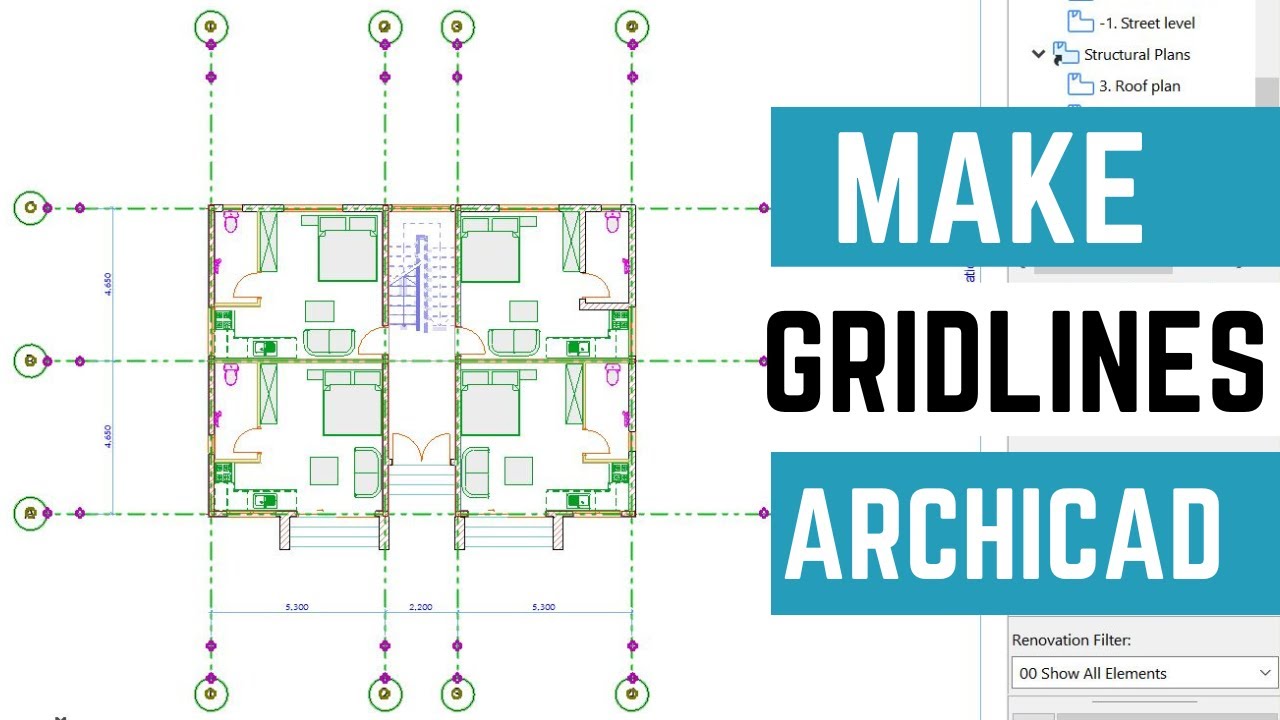 Gridlines | 002 Working drawings | Archicad