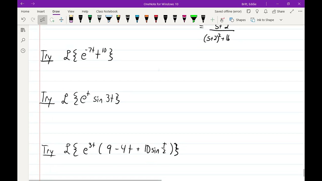 Laplace Transforms - Operational Properties I