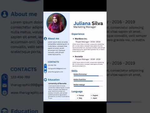 canva resume Template with Photo, professional Canva resume Template for canva.com clean CV template