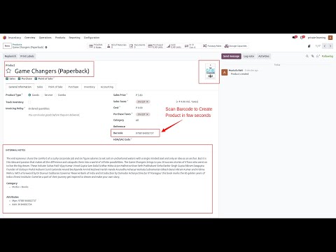 Odoo18 - Create your products in a few seconds by scanning the barcode