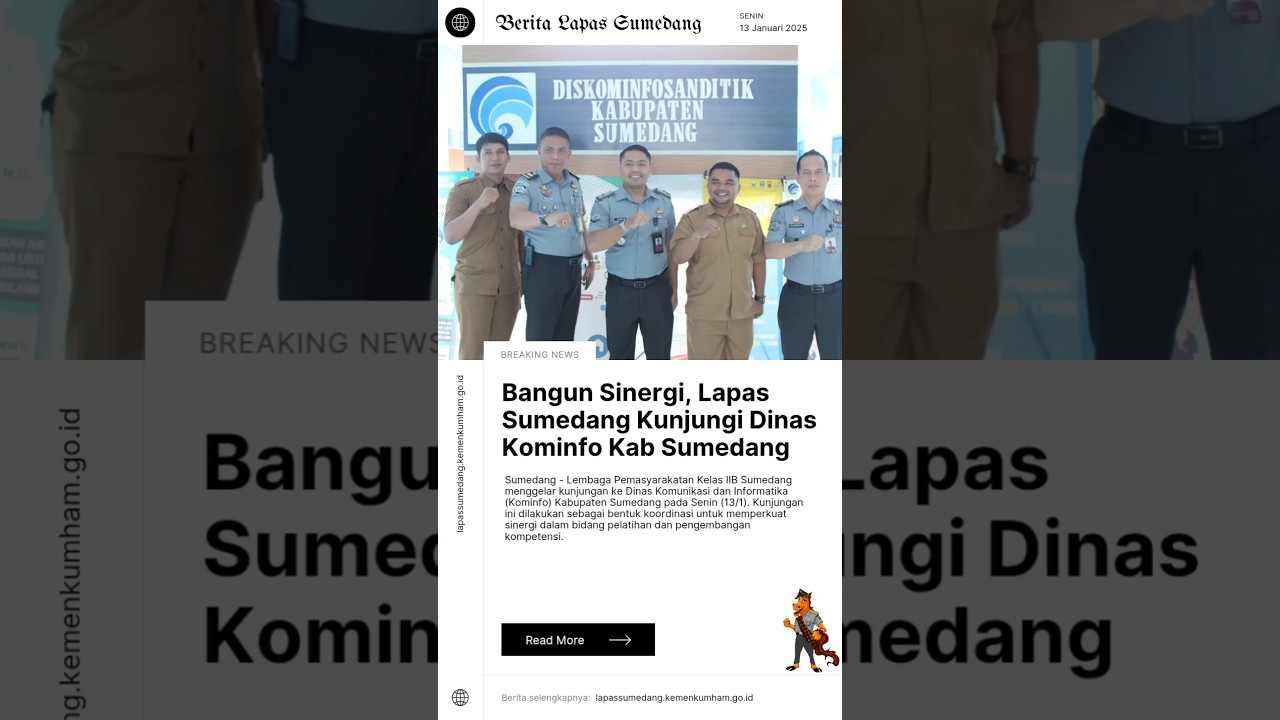 Bangun Sinergi, Lapas Sumedang Kunjungi Dinas Kominfo Kab Sumedang #shortvideo