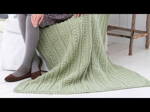 Crochet Aran Isle Throw Pattern | EASY | The Crochet Crowd