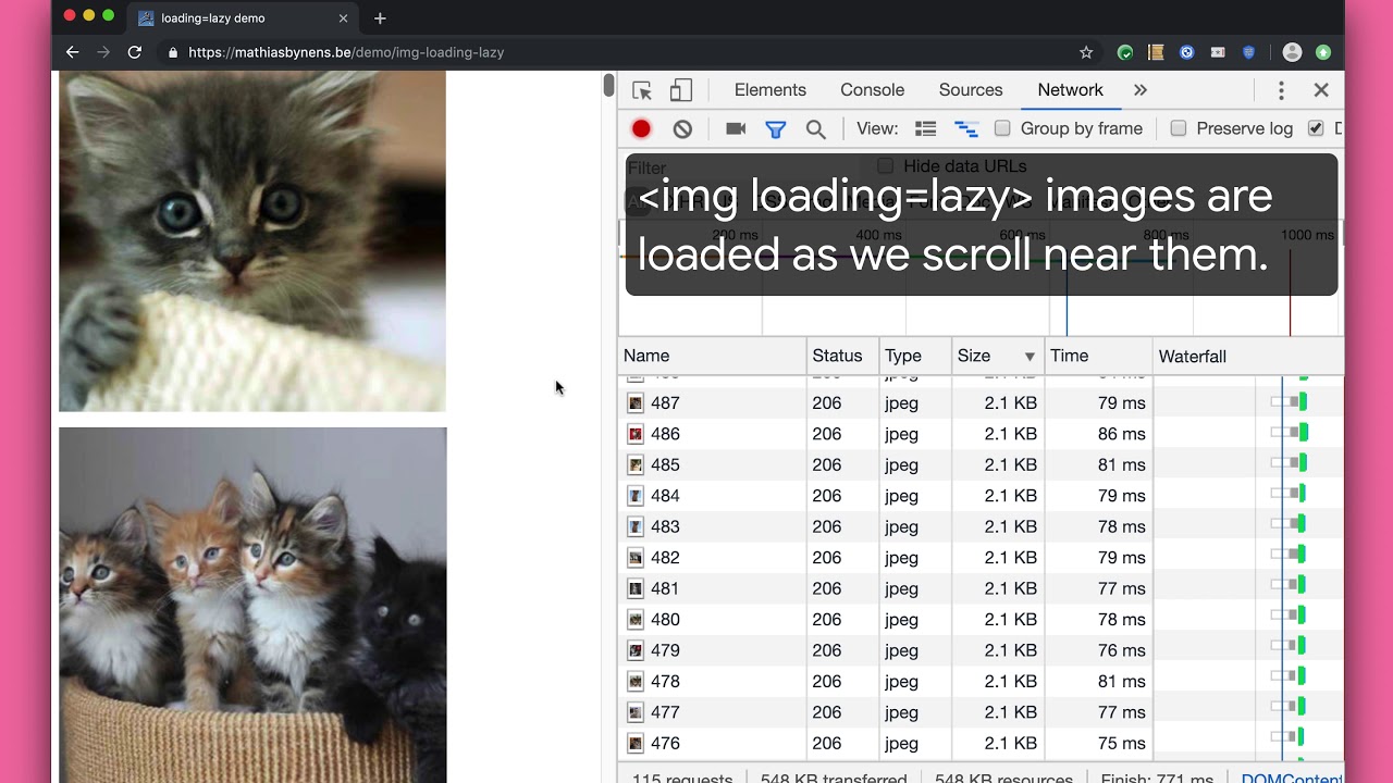Native image lazy-loading with the loading attribute