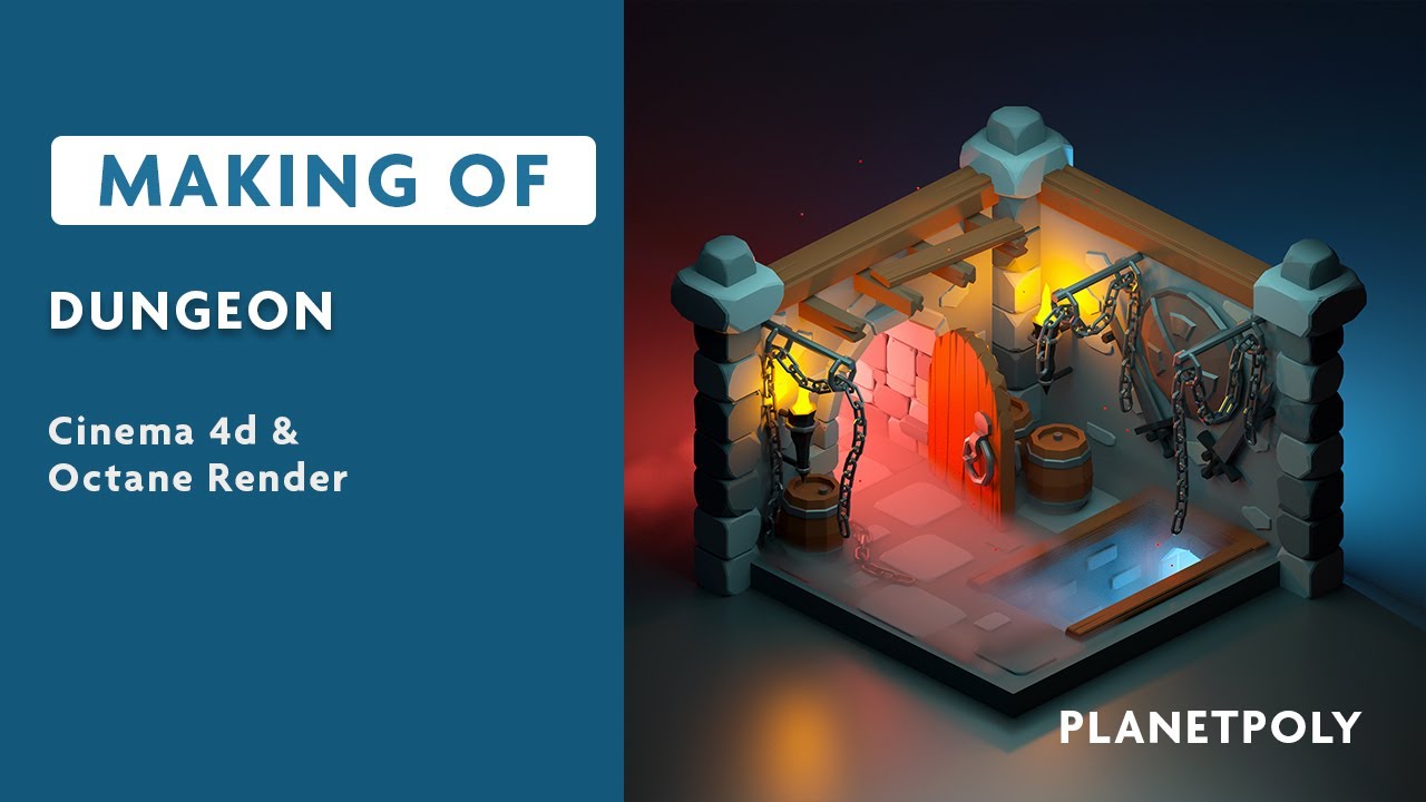 Dungeon | Lowpoly 3d Modeling Timelapse Tutorial | PlanetPoly