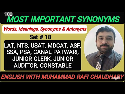 Synonyms for Constable/Traffic Assistant/LAT/Junior Clerk | English with Muhammad Rafi Chaudhary