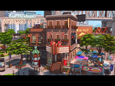 Tattoo Shop & Pottery Studio 🎨 + Cinema & Jazz Club & Café ☕ + Apt. | The Sims 4 Stop Motion | NOCC