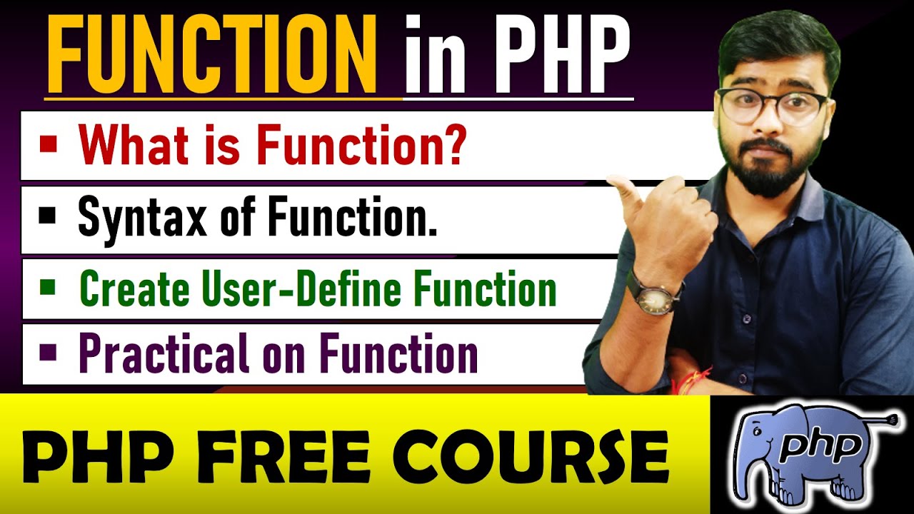 PHP Tutorial - PHP Functions Tutorial in Hindi | Function in PHP #php_tutorial