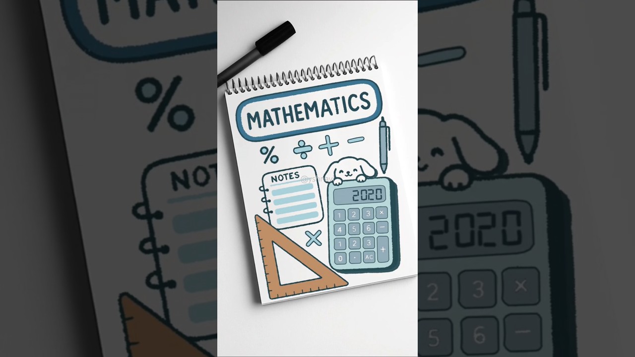 Aesthetic Math Notebook Cover Design | School Project Idea #shorts #frontpage #maths #mathematics