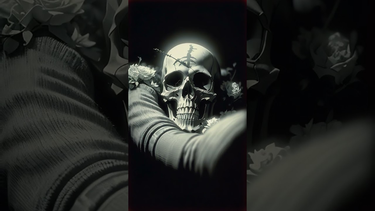 Free Stock Videos - AI animation  - a skull of death