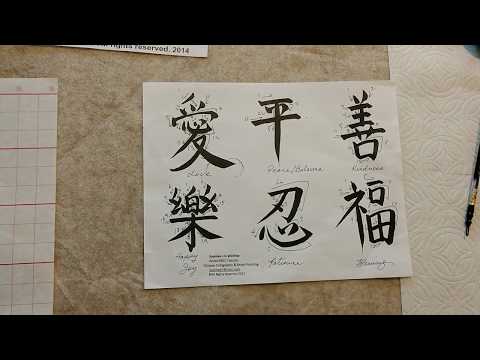 Chinese Calligraphy Characters Virtues
