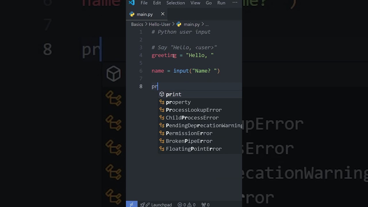 Python Basics: USER INPUT in Under a Minute! ⌨️