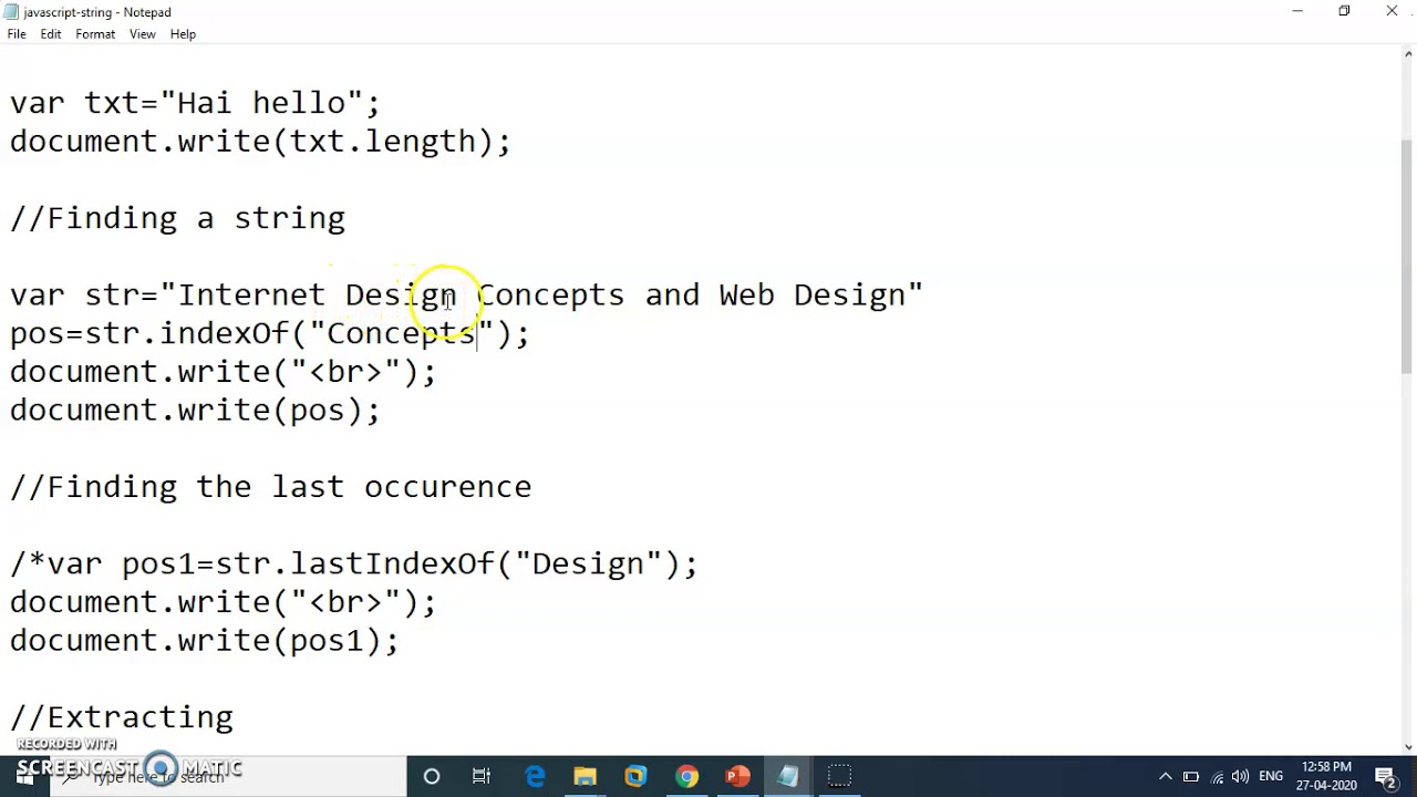 Javascript: String Methods and Math Functions