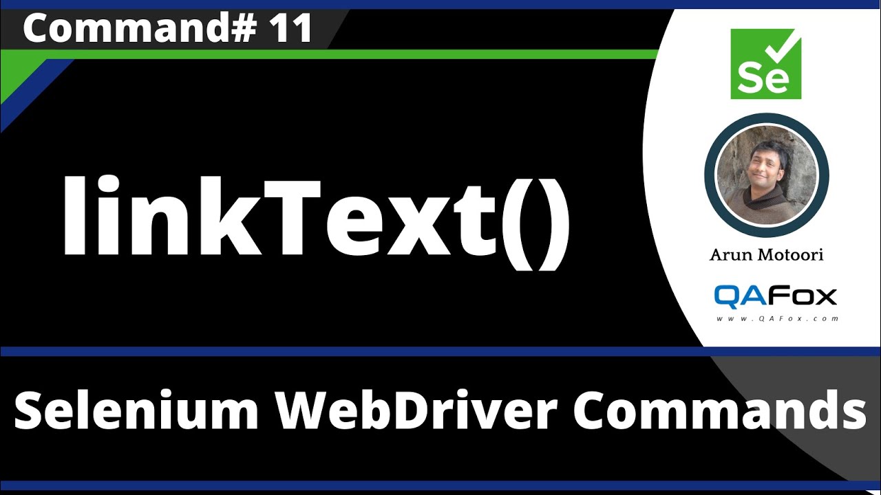 linkText() Command - Selenium WebDriver