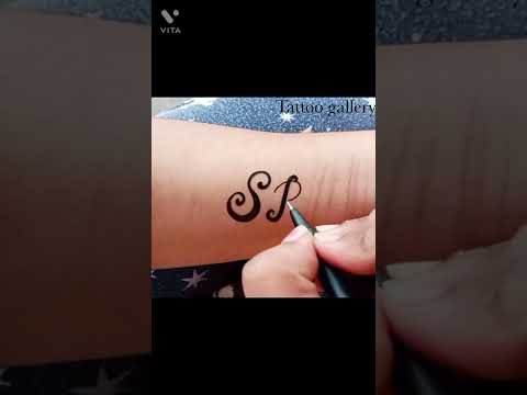 'SP' letter name couples tattoo design ❤️ #shorts #initialtattoo #couplesletter