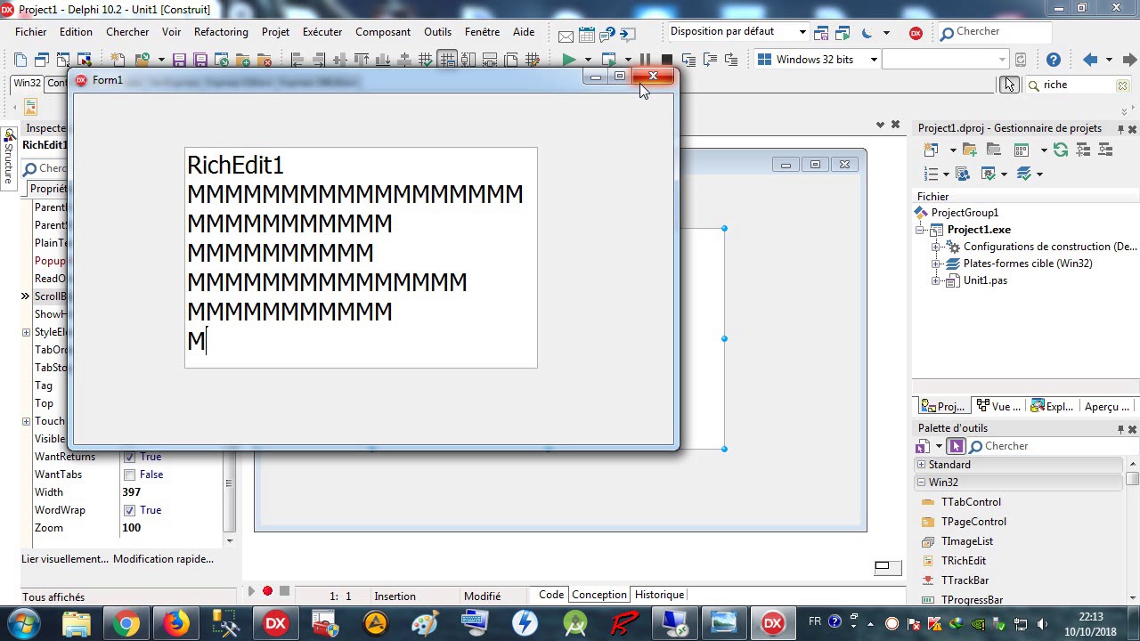 Delphi 024 RichEdit / 03 handling ScrollBars Type
