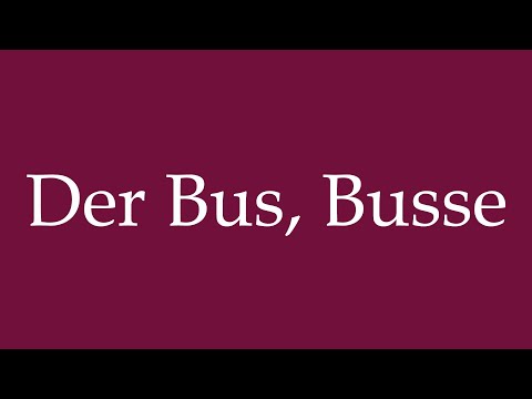 How to Pronounce ''Der Bus, Busse'' (The Bus, Busses) Correctly in German