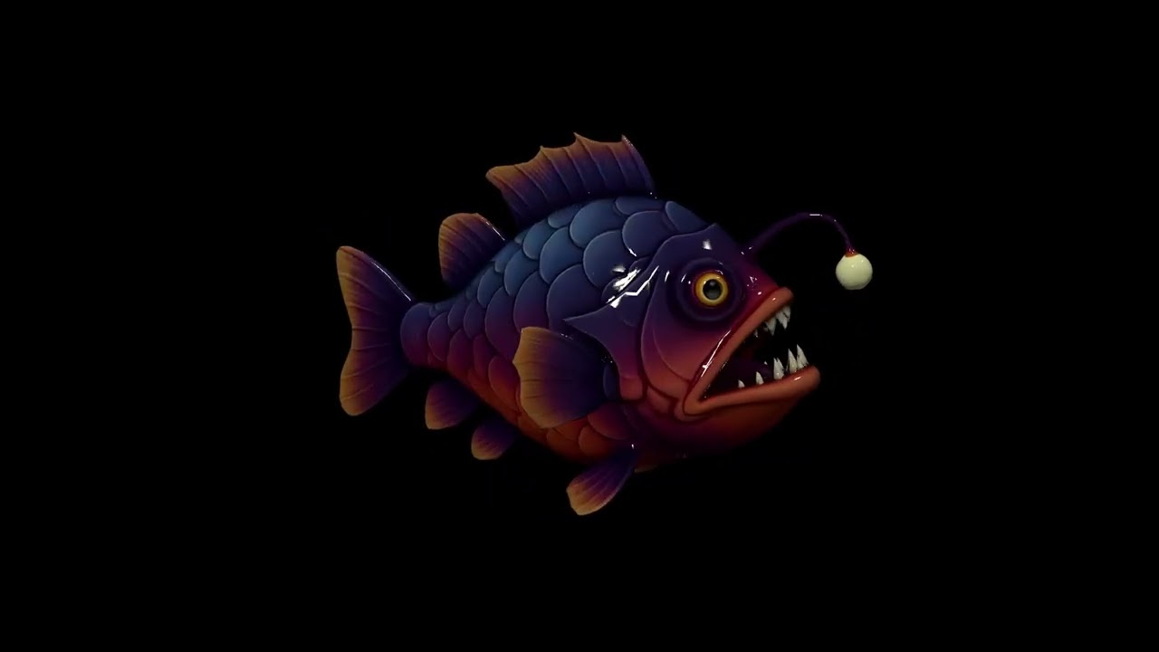 Stylized Angler Fish Animal - Character 3D Model | Game Asset Showcase