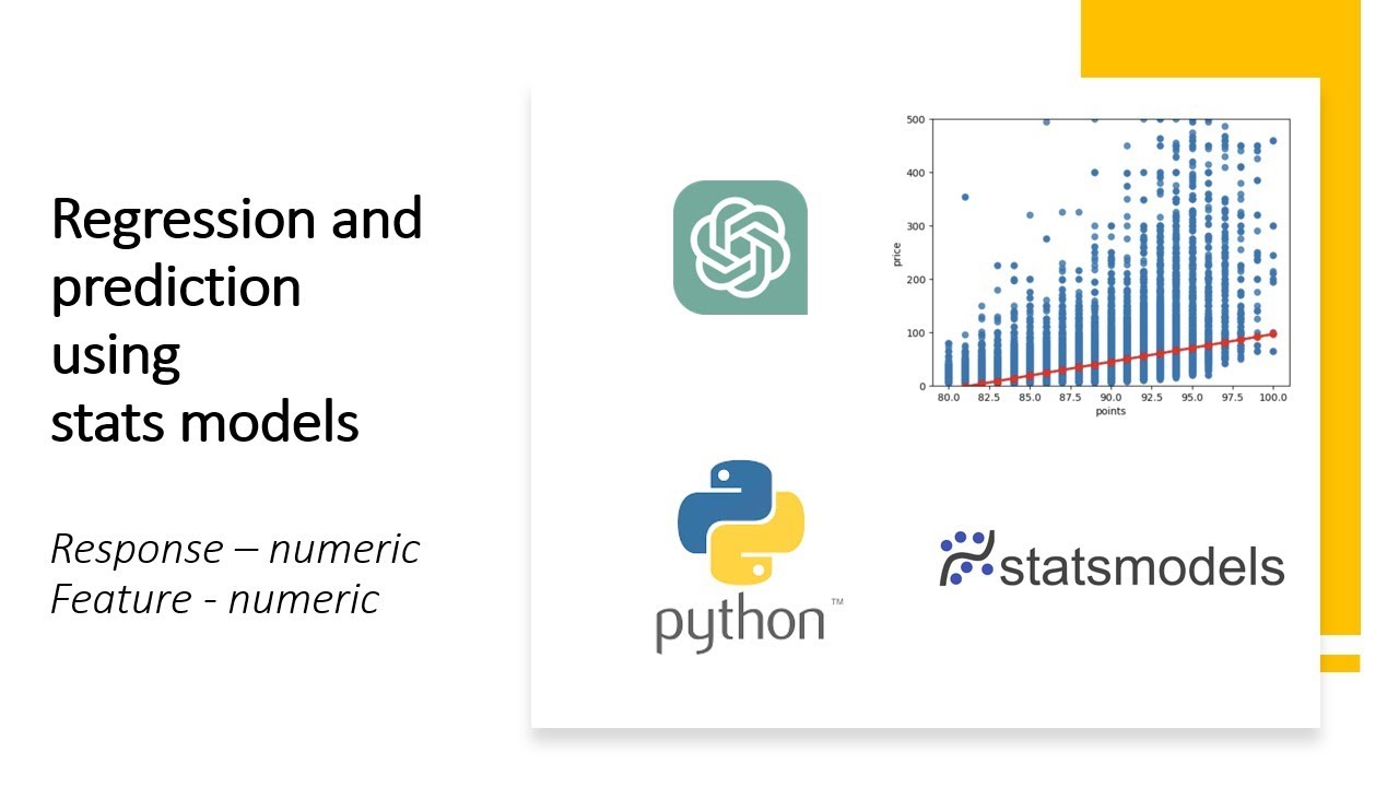 Regression and Prediction with stats models python (numeric response and feature variables)