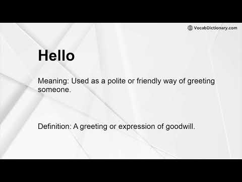 Hello Meaning