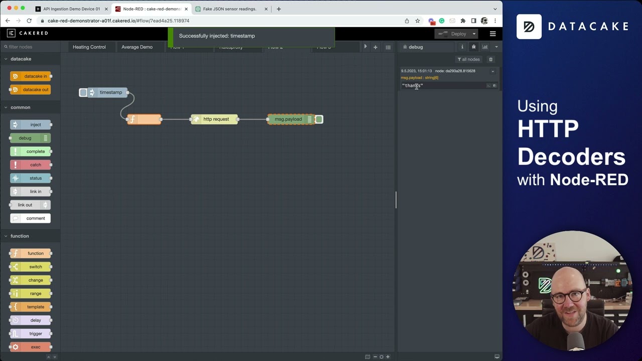 Forwarding JSON Data to Datacake using API Devices and HTTP Decoder and Node-RED (or Python, JS)