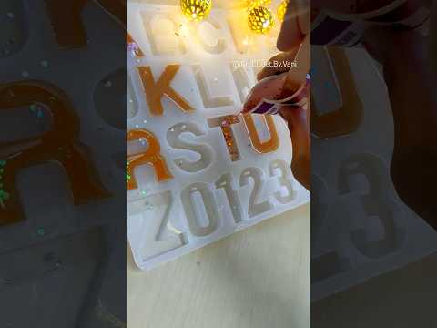 Resin Art On Next Level😍DIY Resin Name Letter Keychain #diy #resin #keychain #craft #glitter #viral