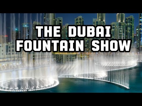 Entire Dubai Fountain Show in 4K. Spectacular views of the Burj Khalifa.