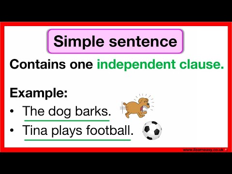 Simple sentence 🤔 | What is a simple sentence? | Types of sentence structures with examples