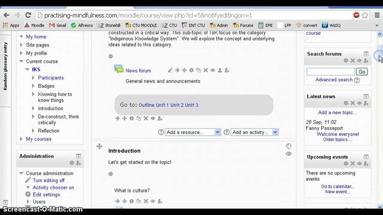 Role of an editing Teacher on Moodle 2.5