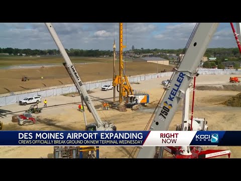 Crews officially break ground on new terminal at Des Moines International Airport