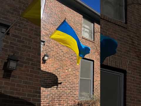 Proudly Waving The Ukrainian Flag & Playing Anthem #ukraine