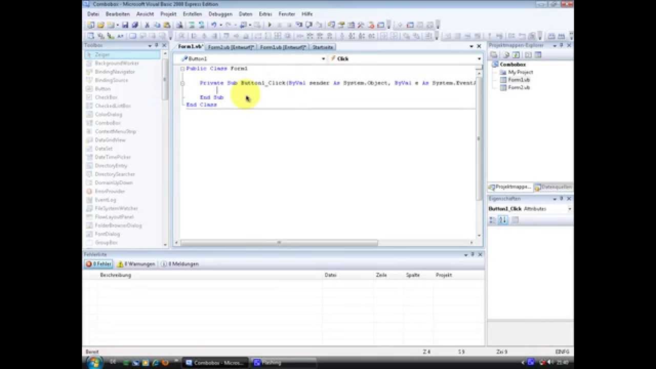 Visual Basic 2008 Tutorial - Combobox