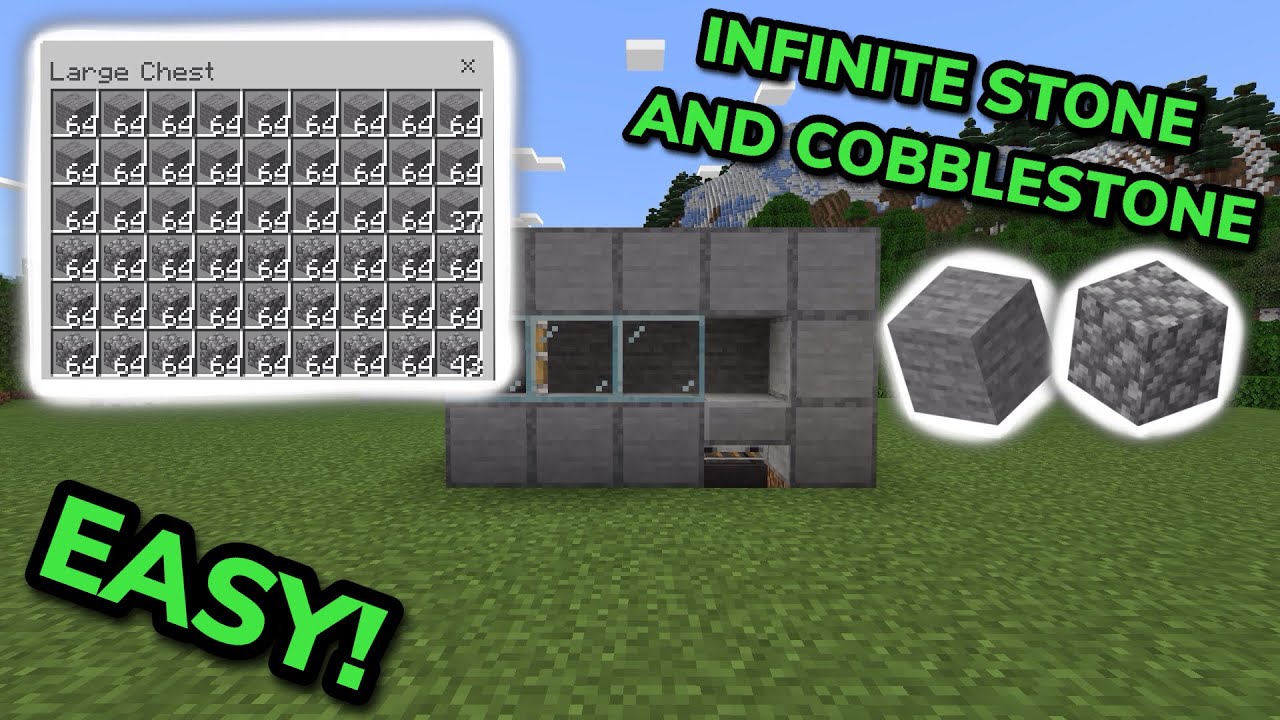 EASIEST 1.21 AUTOMATIC STONE FARM TUTORIAL in Minecraft Bedrock (MCPE ...