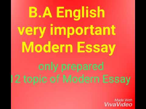 #ModernEssay #ImportantEssay B.A English most important Modern Essay 2020