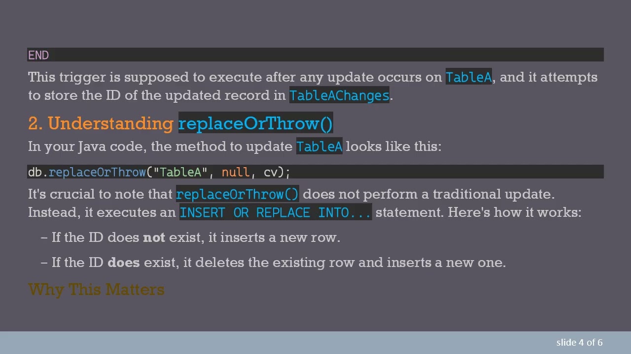 Understanding why your SQLite trigger may not run: AFTER UPDATE behavior explained