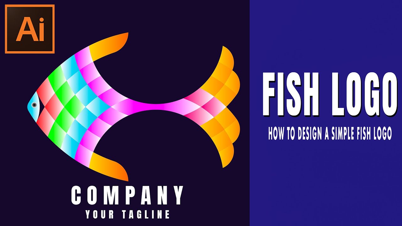 How to create a Fish Logo in Adobe Illustrator |  Illustrator Tutorial