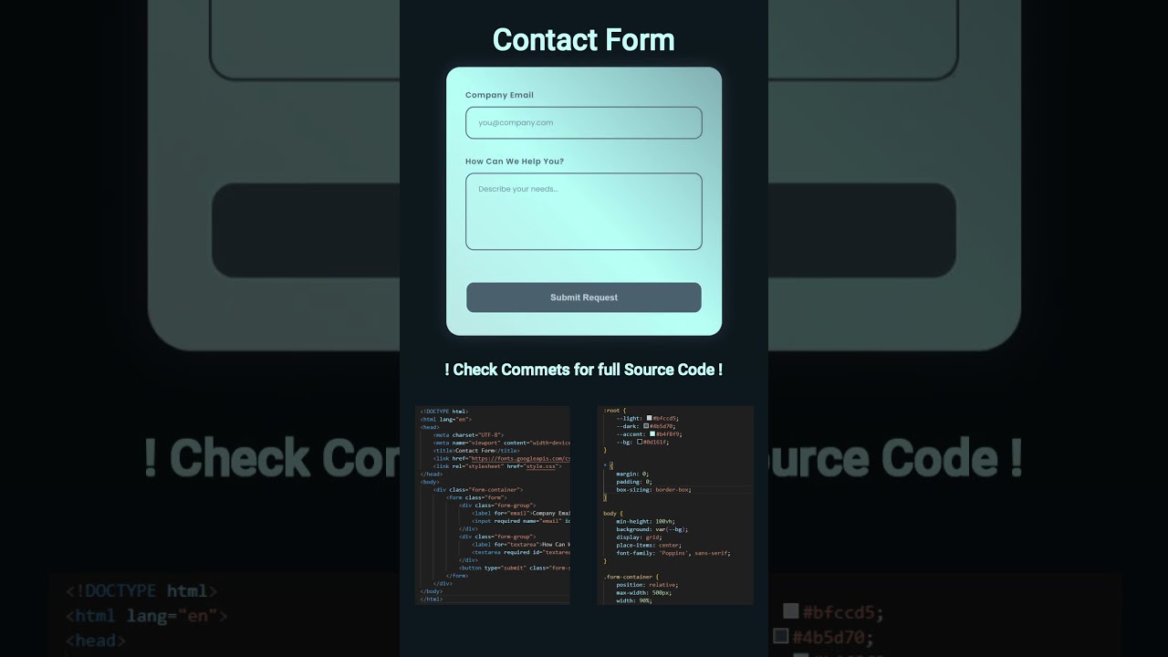 Contact Form | #html #css #bintscripts