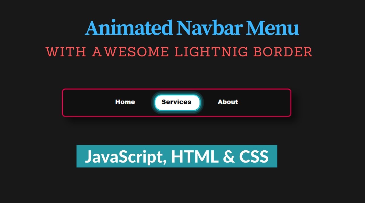 How to create an Animated Navbar Menu using JavaScript, HTML & CSS | CodiNGCreatiVE