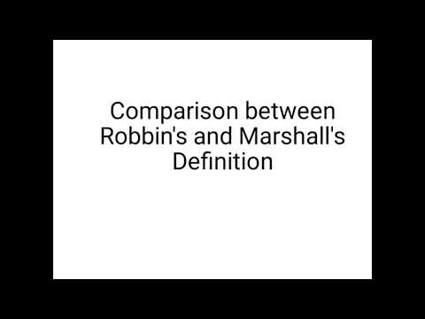 Comparison between Marshall's and Robbin's definition