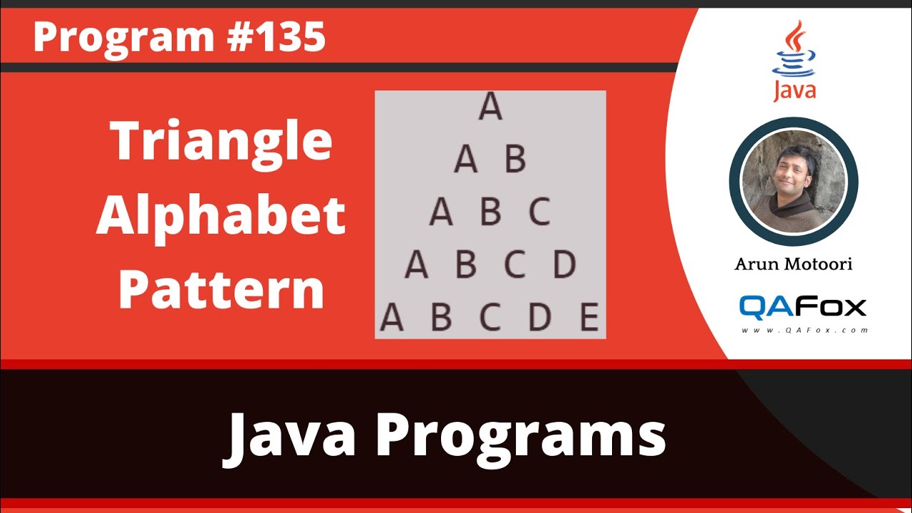 Java program to print Triangle Alphabet Pattern