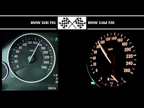 BMW 328i F31 VS. BMW 116d F20 - Acceleration 0-100km/h