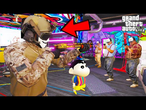 Franklin Trying To Save Shinchan And Chop From Fake Mr. Anonymous In GTA 5!