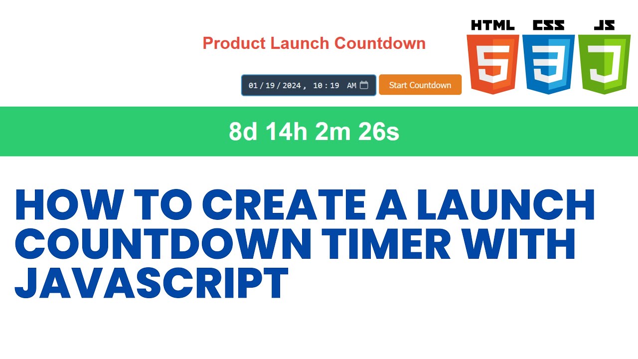 How to create a launch countdown timer with HTML, CSS, and JavaScript.