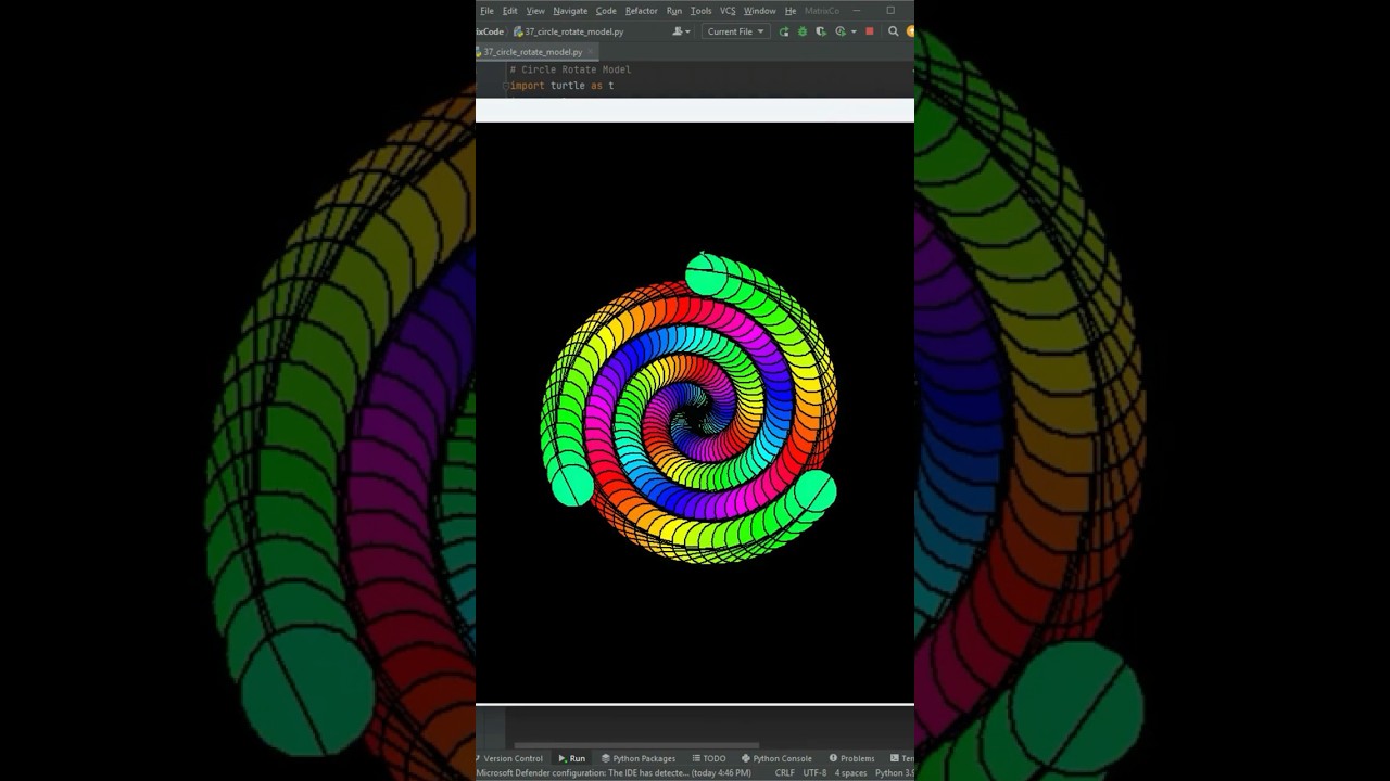 Python Turtle Fun #37 🔄✨ | Creating a Stunning Circle Rotate Model with Python Turtle! 🐍🐢