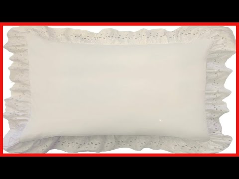 FRESH IDEAS Bedding Eyelet Ruffled Pillow Sham Euro, Ivory