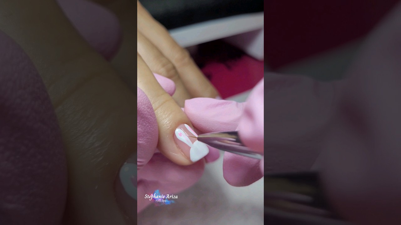 conejito, decorado con semipermanente💖 #naildesigntutorial #nailarttutorial #naildesign #nail